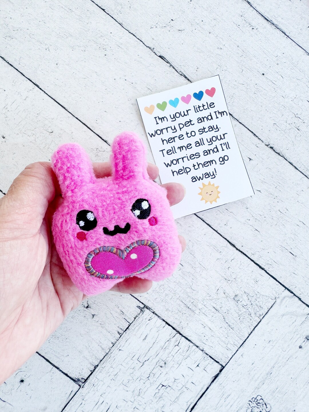 Pocket Pet, Small Plush Bunny, Comfort Animal, ADHD Relief Toy, Worry ...