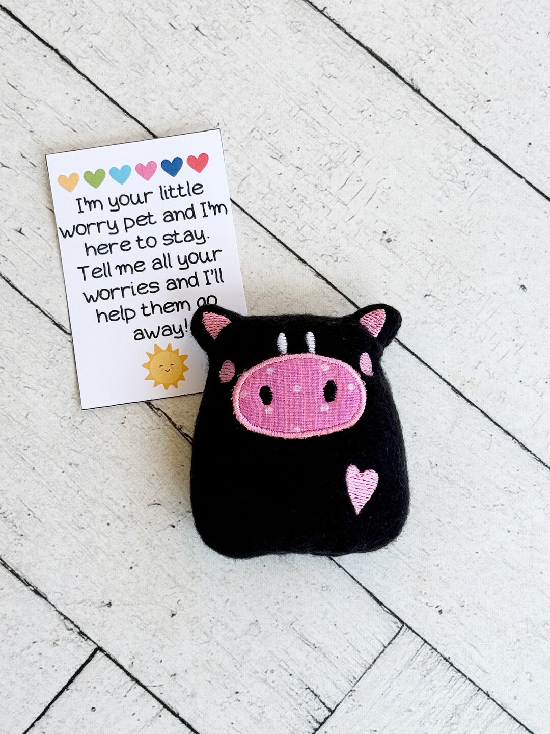 Pig Stuffie, Emotional Support, Desk Friend, Pig Stuffed Animal,pocket ...