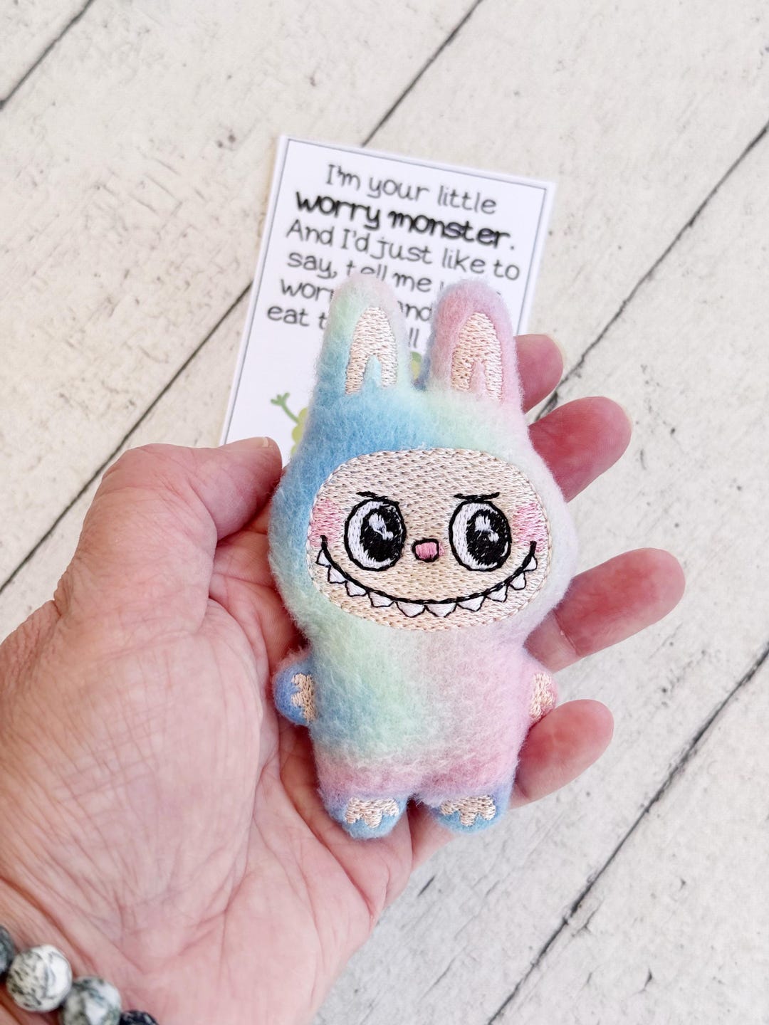 Worry Monster Mini Bean Bag Toy - Handmade Plushie for Anxiety ...