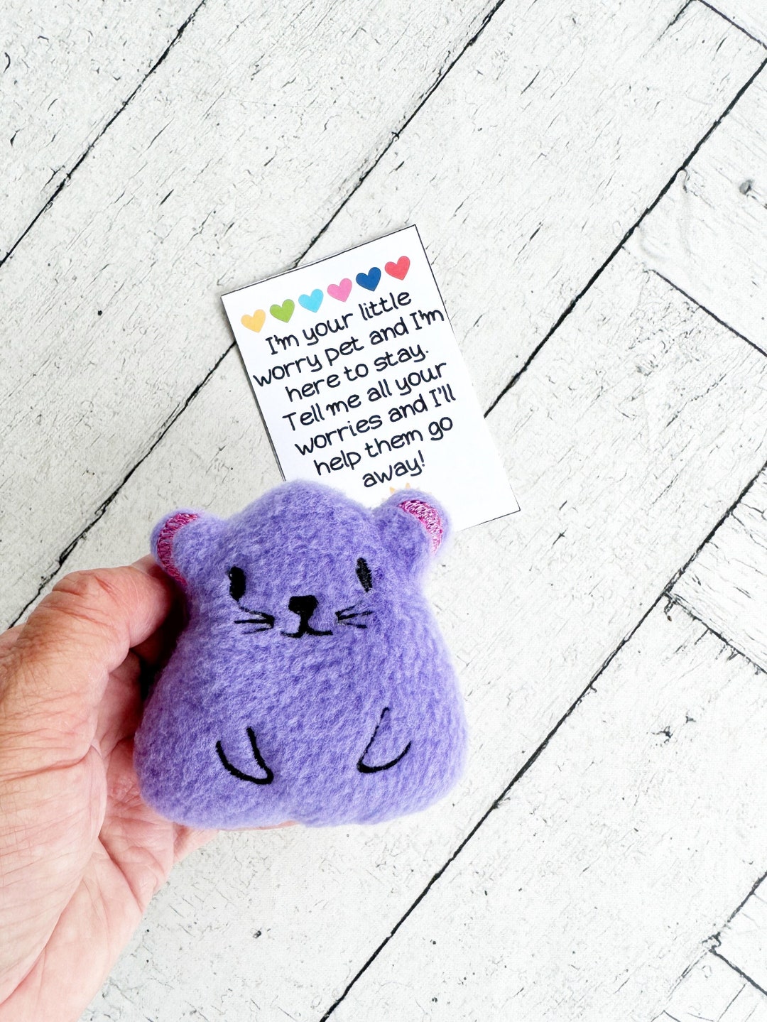 Small Mouse Plush, Worry Buddy, Worry Animal, Pocket Pet, Stress Relief ...