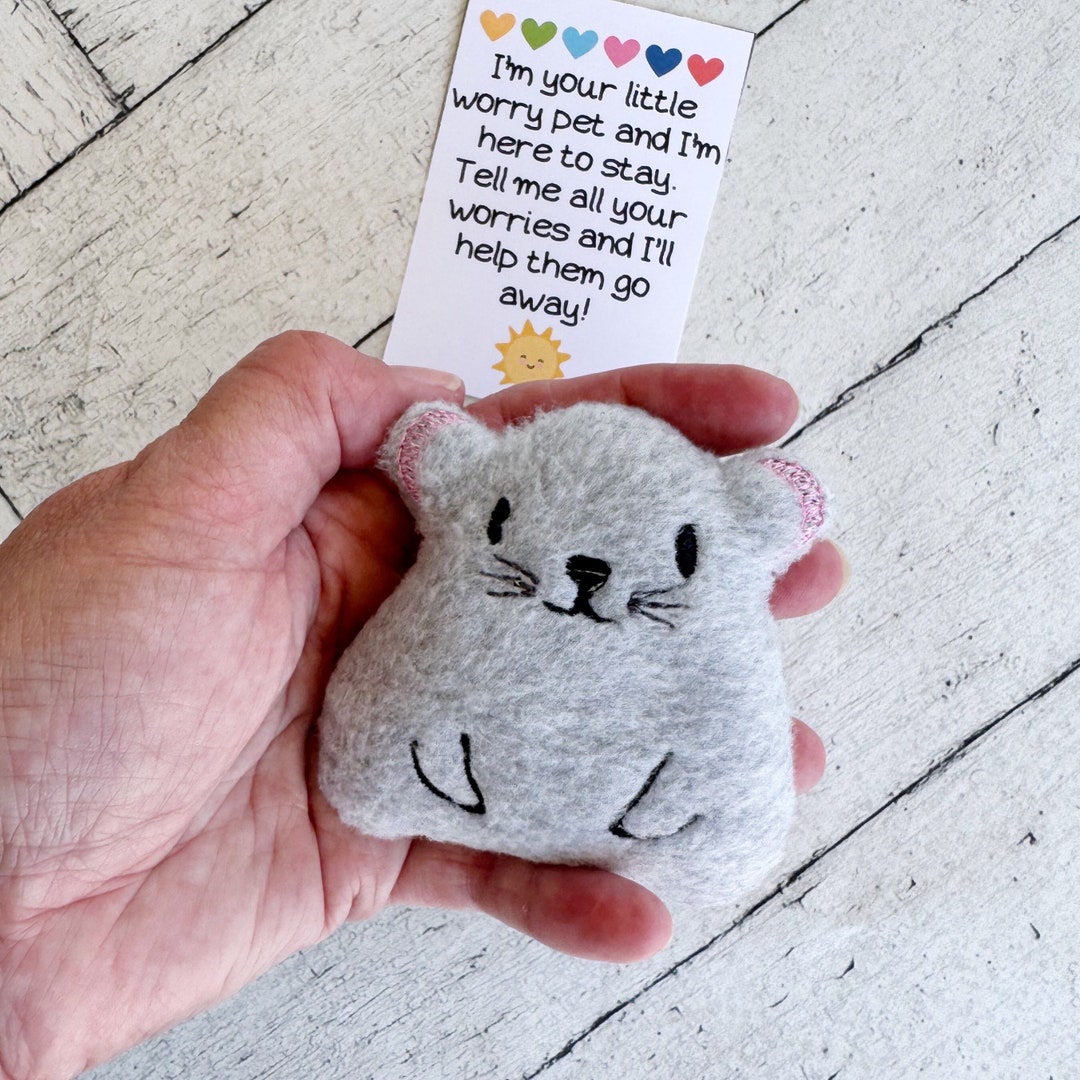 Fidget Plush Small Mouse Plushie – Comfort Animal & Pocket Buddy Worry ...