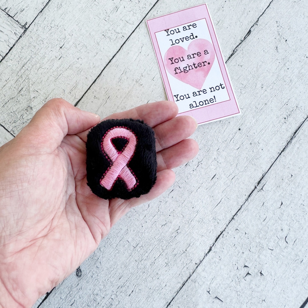 Breast Cancer Gift Pink Ribbon Plush Fidget Toy Pocket Size Thinking of ...