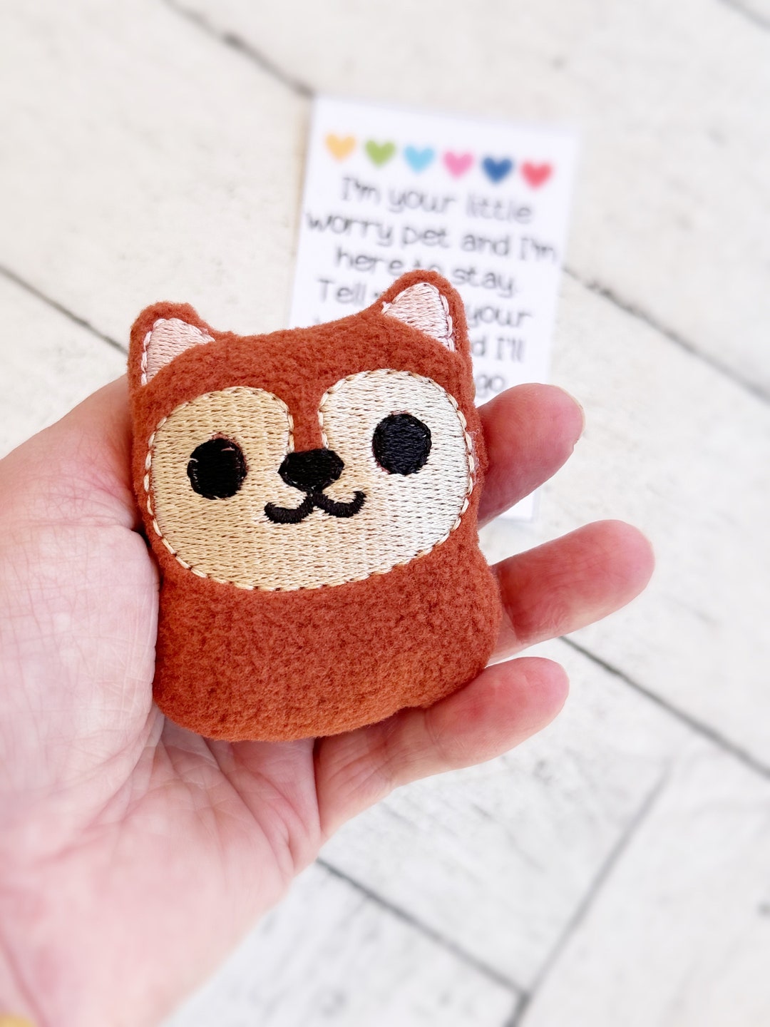 Fox Plushie Worry Buddy,fidget Plush, Desk Friend, Anxiety Gift ...