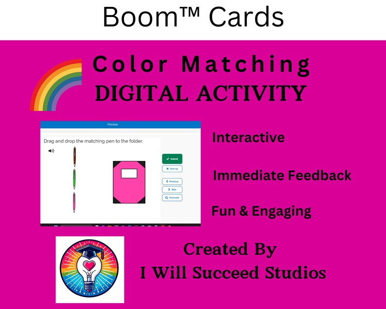 Matching Colors Digital Activity Boom™ Cards - Etsy