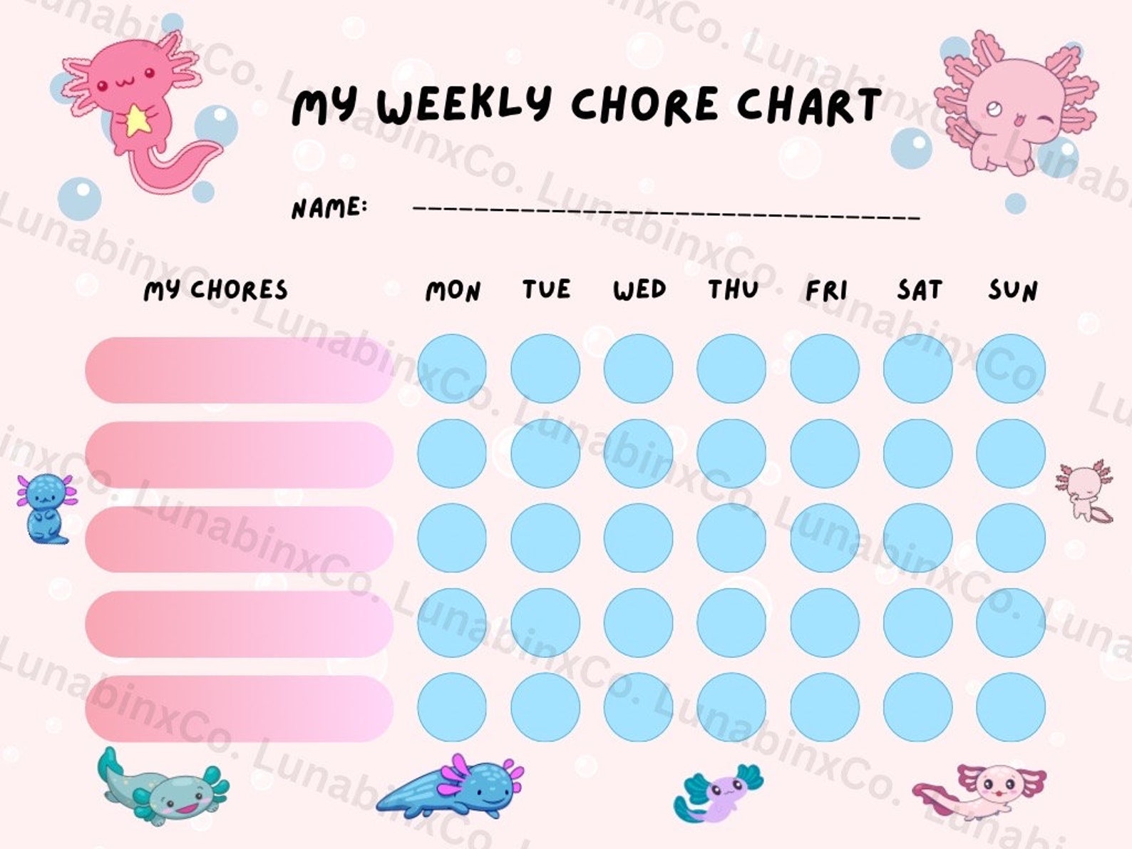 Kids Chore Chart, Printable Chore Chart, Editable Chart, Chore List ...