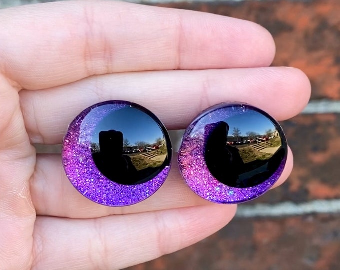 Hand Painted Color Shift Purple Offset Safety Eyes for Crochet ...