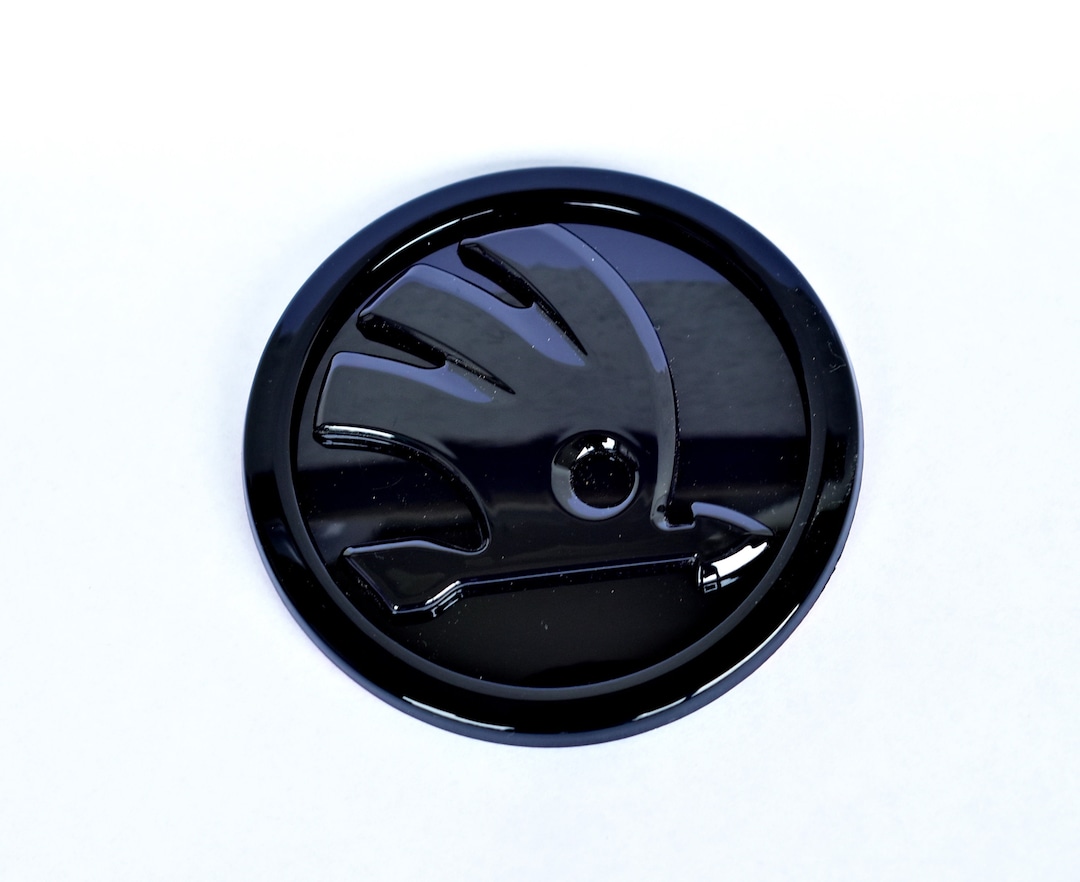 Emblem Skoda 90 Mm, Badge, Logo Glossy Black for the Bonnet, Mask for ...