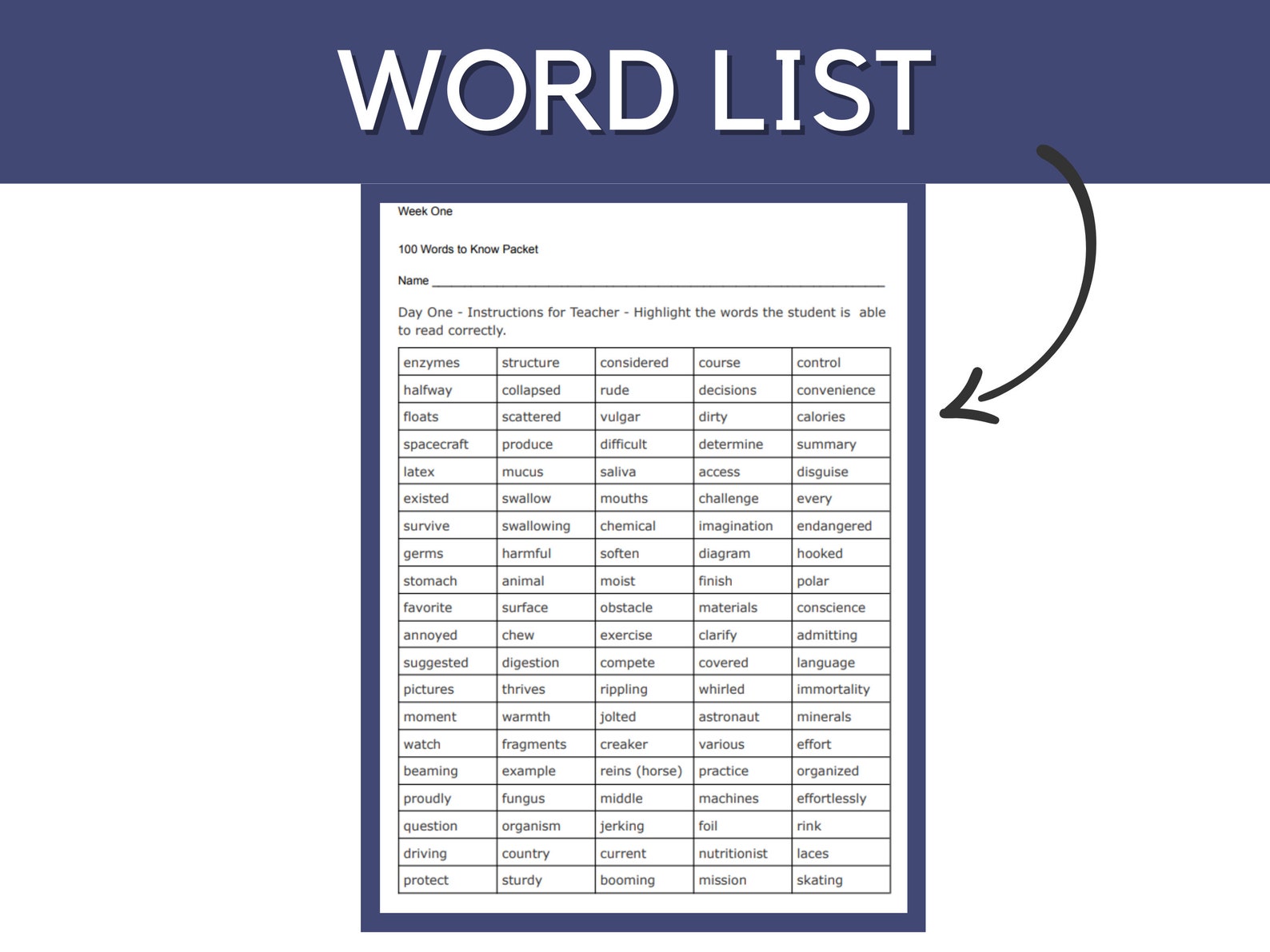 Homeschool Guide for Reading Fluency 3rd Grade to 5th Grade 100 Words ...