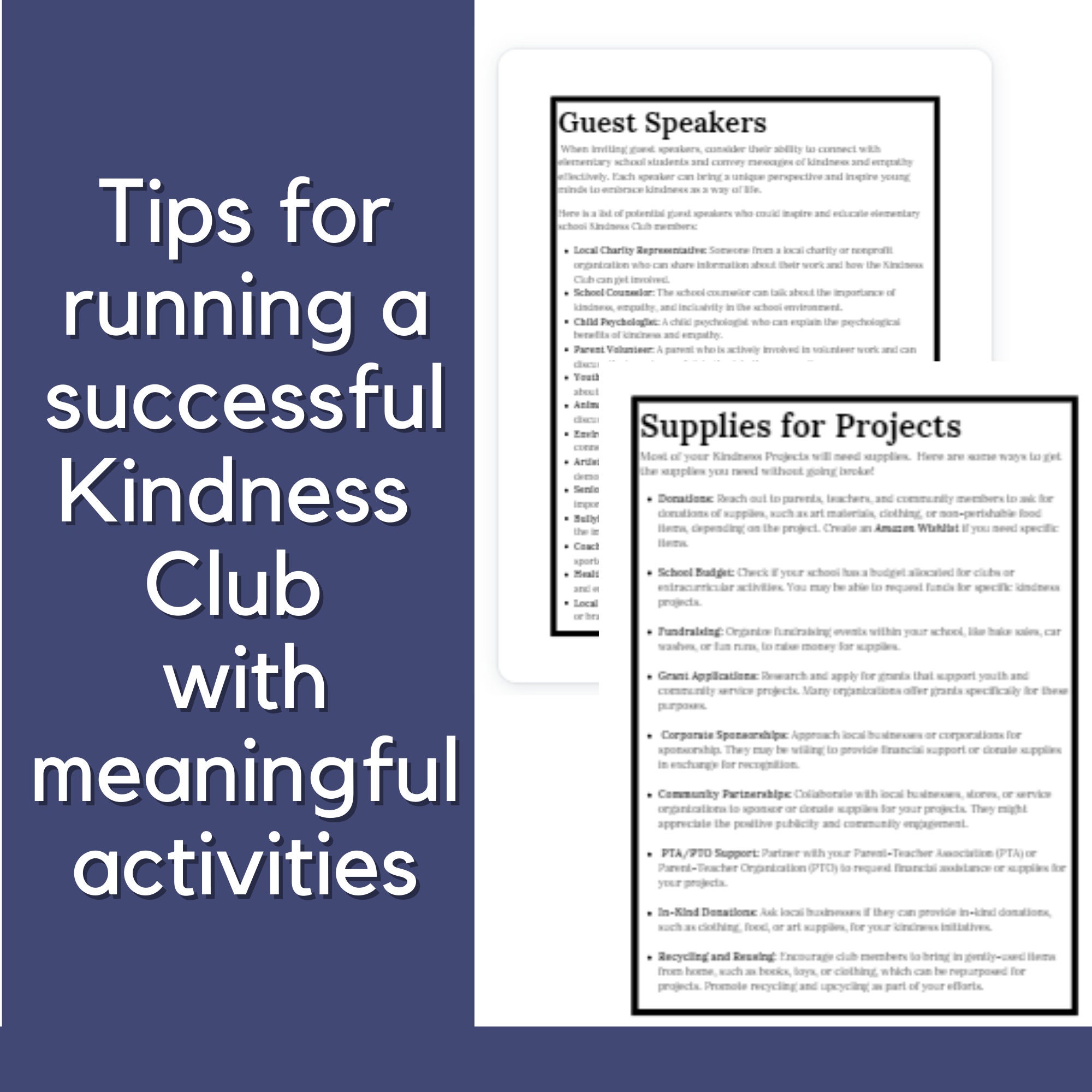 Kindness Club School & Classroom Bundle Service Project Guides - Etsy
