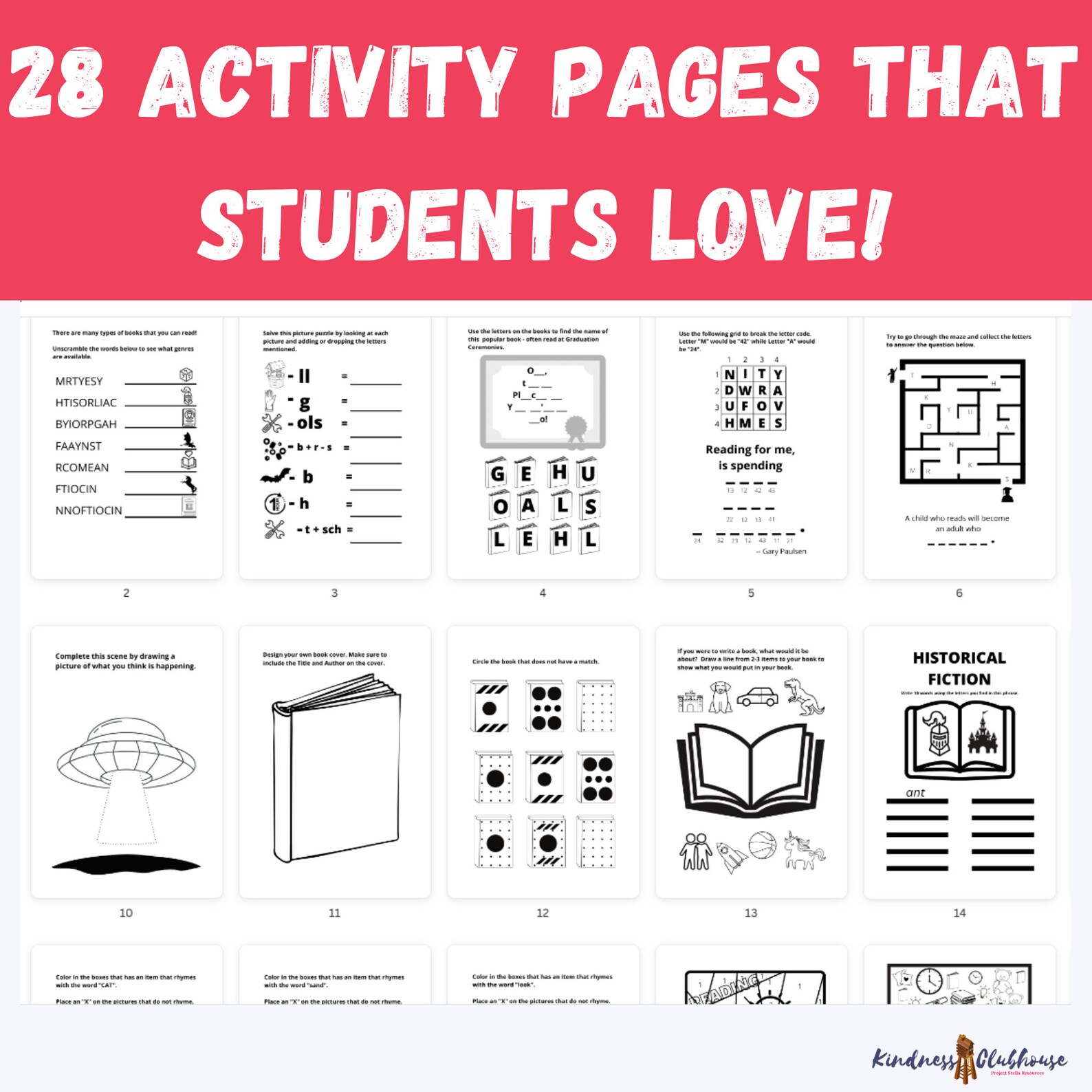 No Prep Activity Pages to Promote Love of Books - Etsy