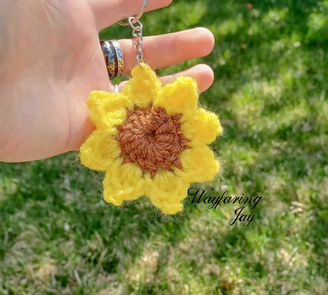 Sunflower Crochet Keychain, Amigurumi, Toy - Etsy