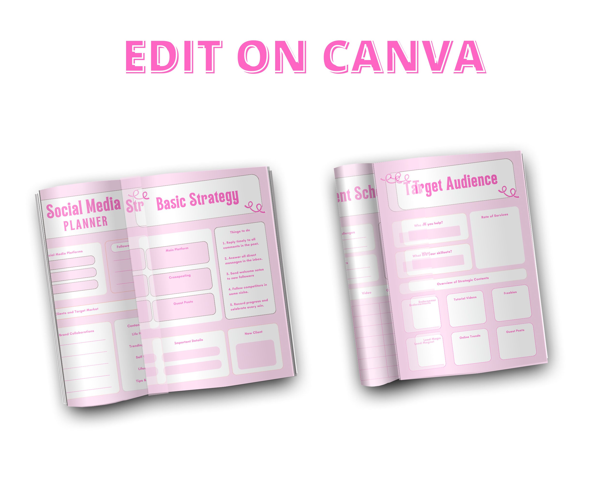 The Ultimate Pink Social Media Planner Templates for Productivity and ...