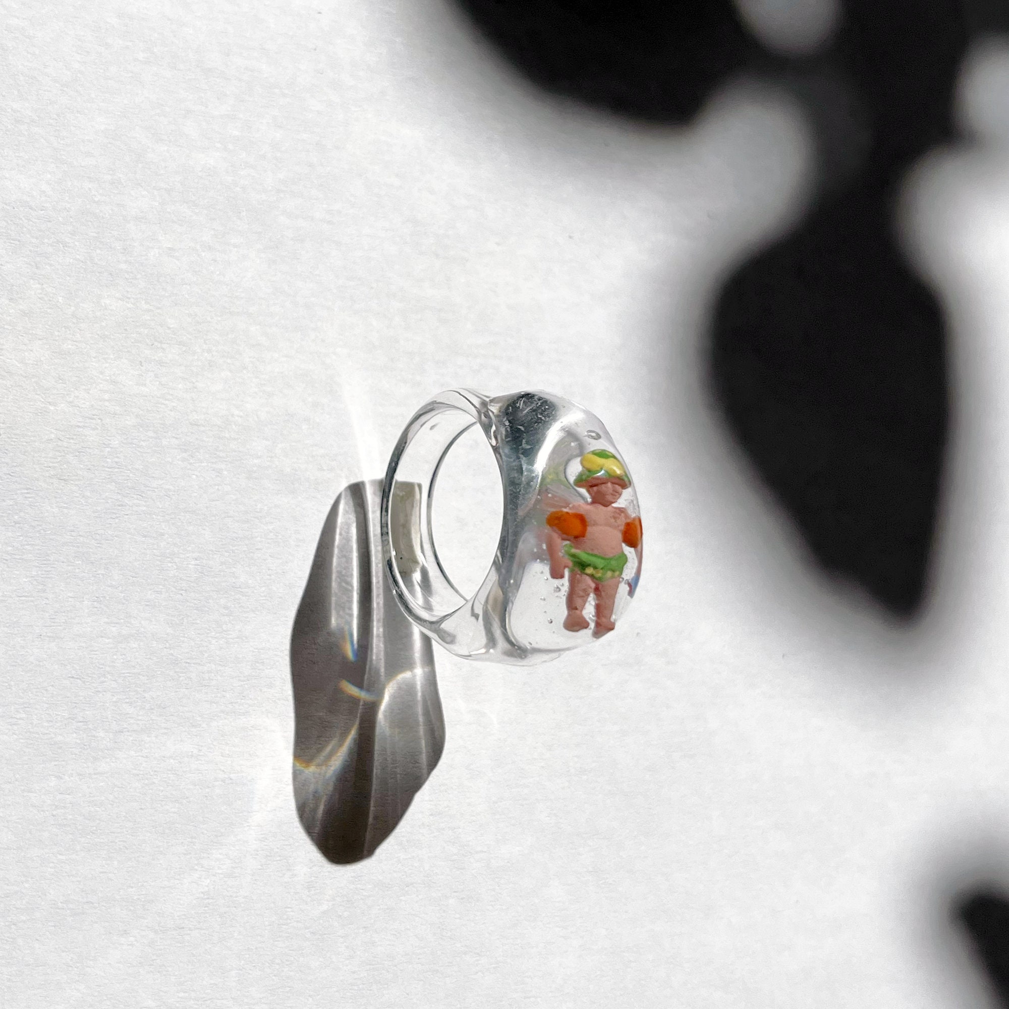 Resin Ring for Women.original Design Ring.handmade Ring. Miniature Ring ...