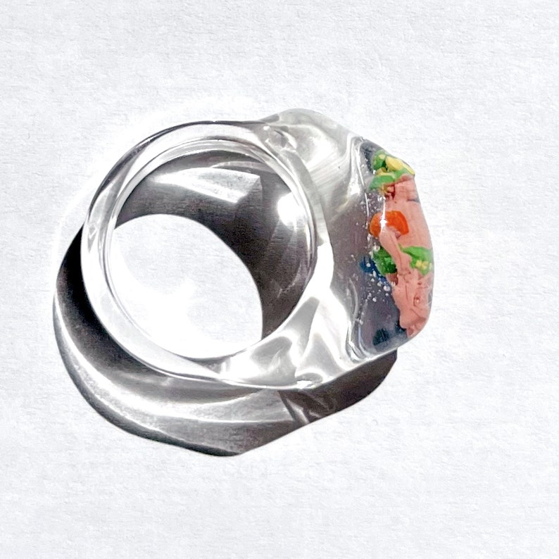 Resin Ring for Women.original Design Ring.handmade Ring. Miniature Ring ...