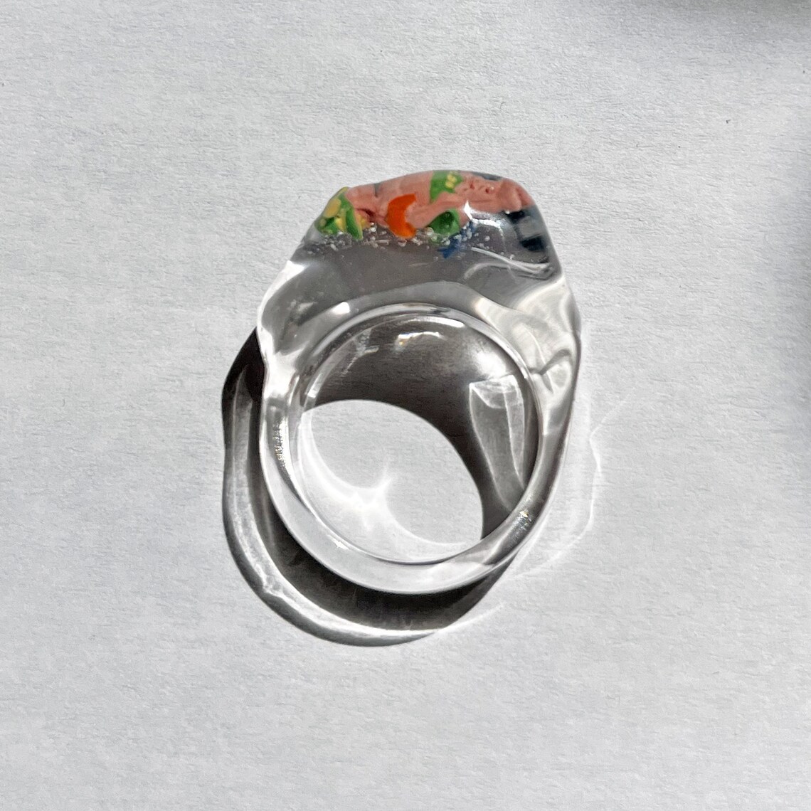 Resin Ring for Women.original Design Ring.handmade Ring. Miniature Ring ...