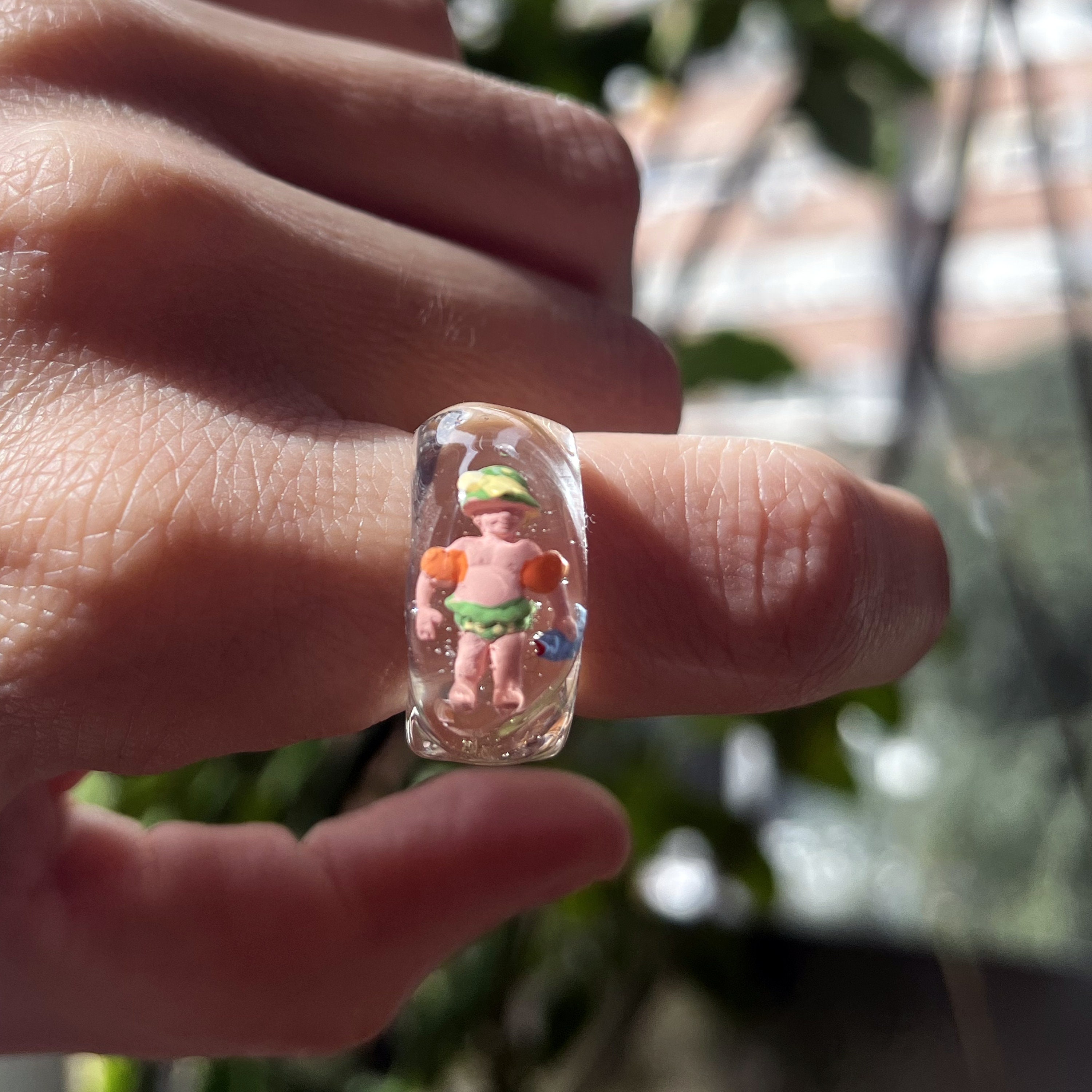 Resin Ring for Women.original Design Ring.handmade Ring. Miniature Ring ...