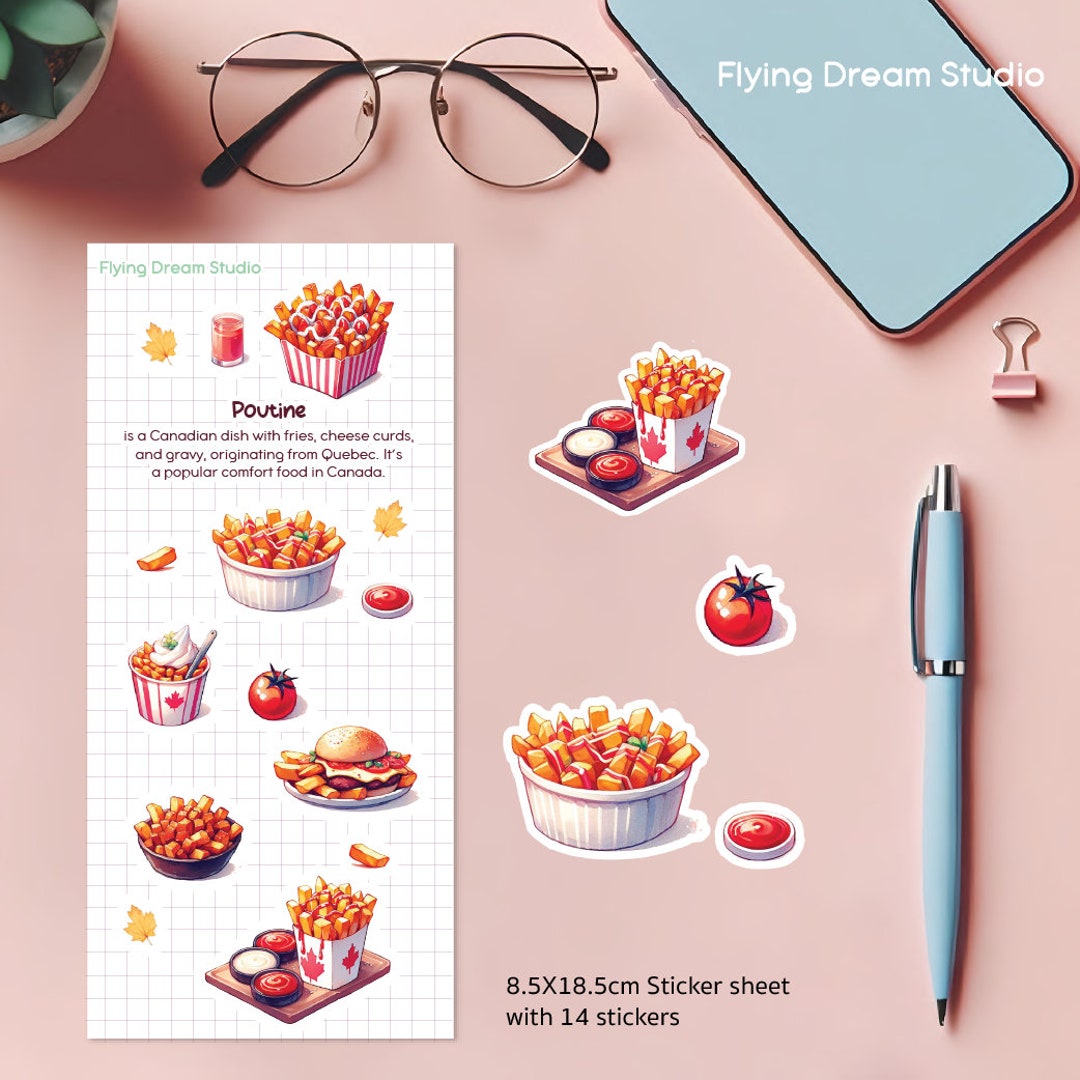 Poutine Sticker Sheet | Canadian Food Sticker - Etsy