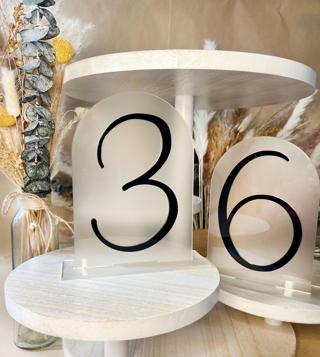 Acrylic 4" X 6" Wedding Table Number W/ Acrylic Backing | Wedding Decor ...