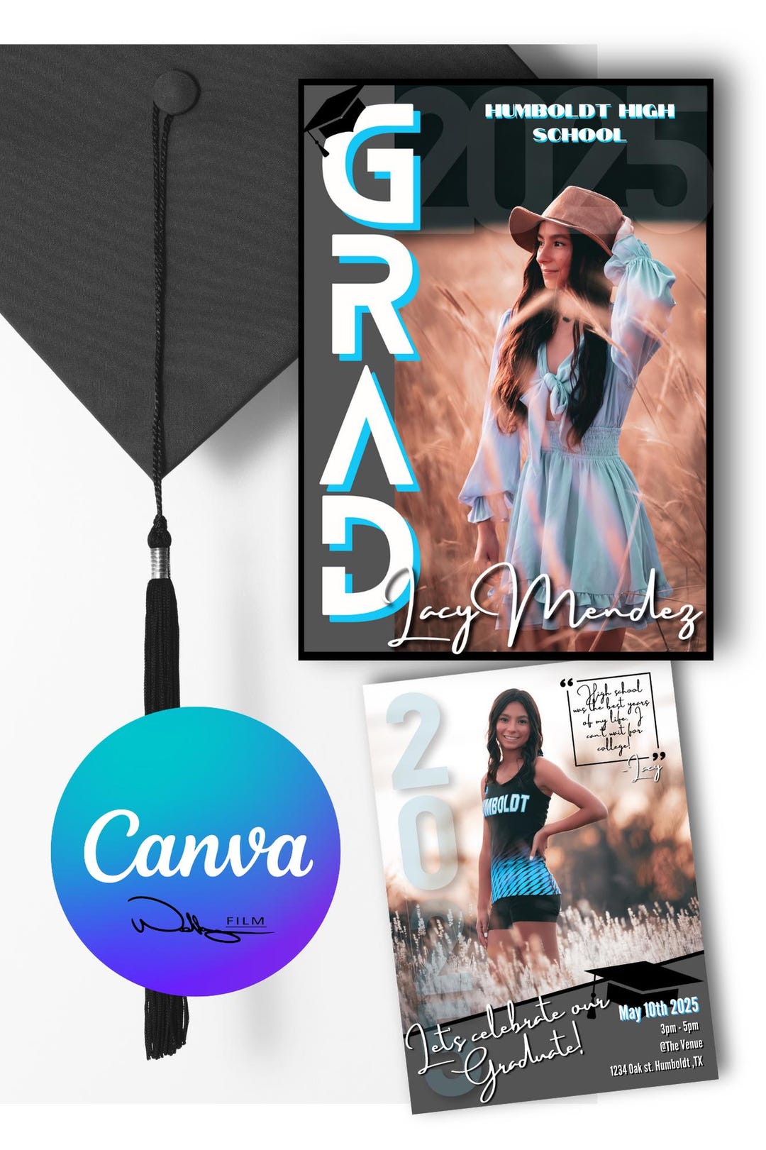 Graduation Announcement Template - Class of 2025 Senior Card for ...