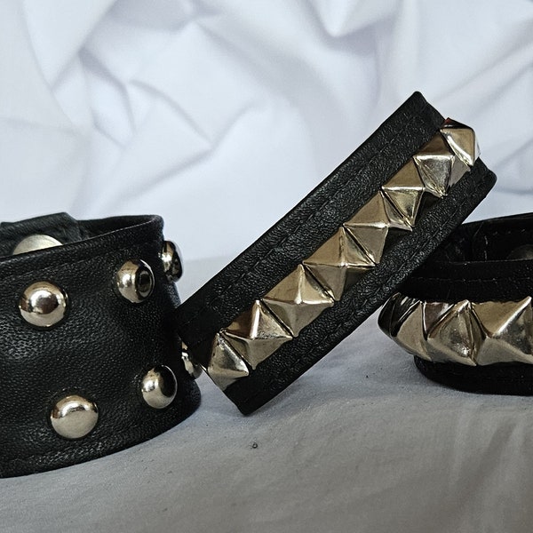 Studded Leather Bracelet - Etsy