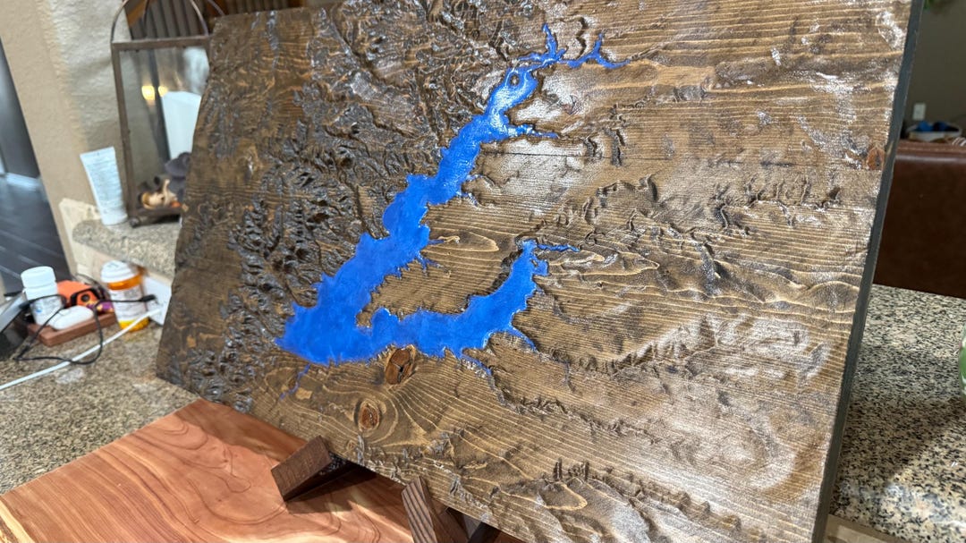 3D Topo Map of Joe Pool Lake - Etsy