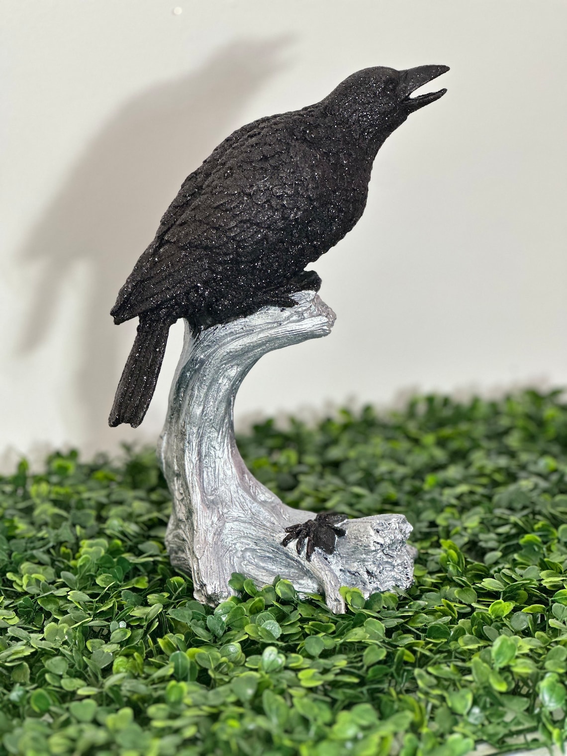 Handmade Raven With Metallic Logs Great Halloween Decorations - Etsy