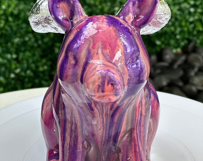Custom Made Drip Art Flying Piggy Epoxy Sculpture, Resin Coated, Drip ...