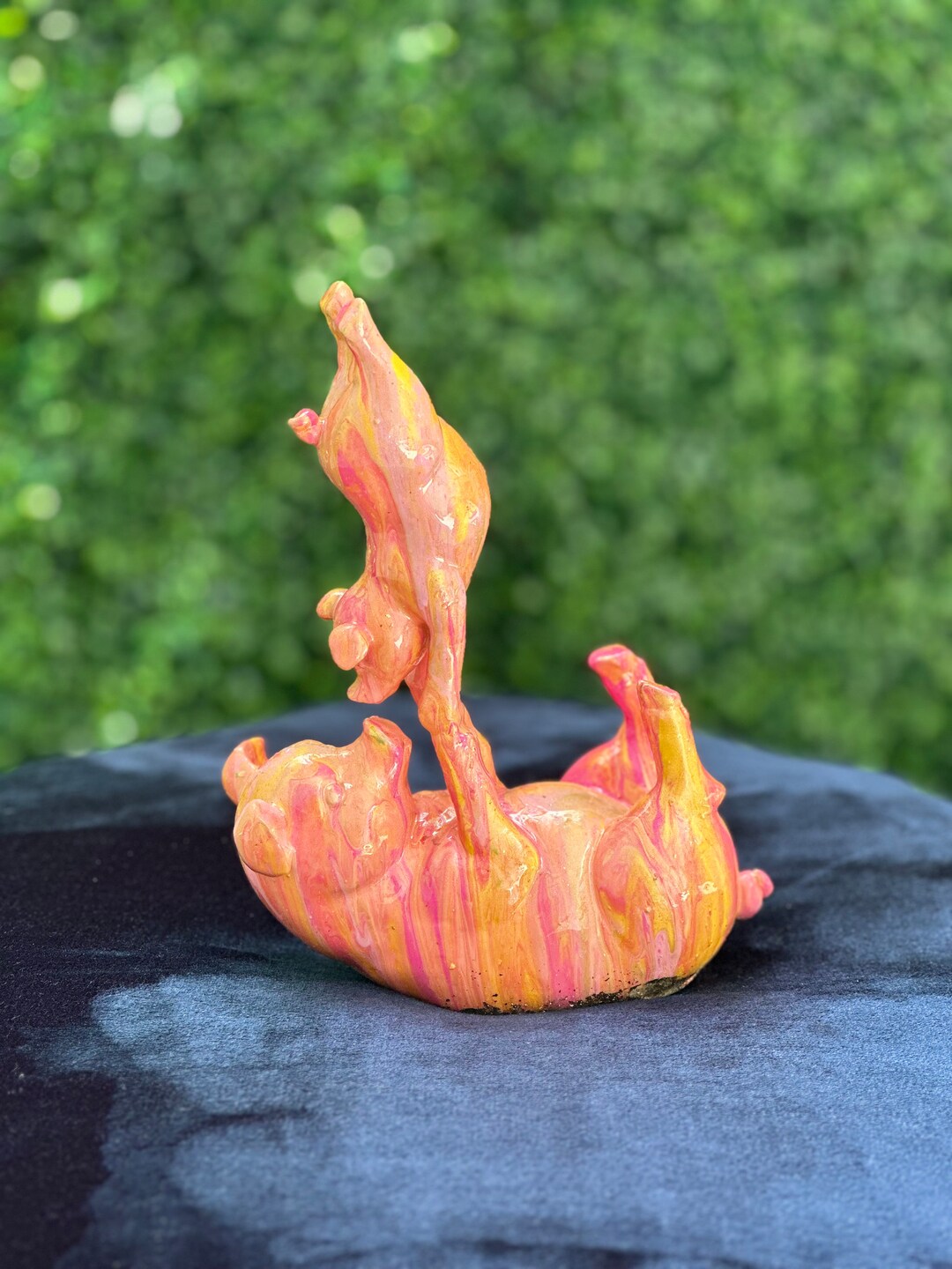 Custom Made Drip Art " Ms.piggy and Junior" Epoxy Sculpture, Resin ...