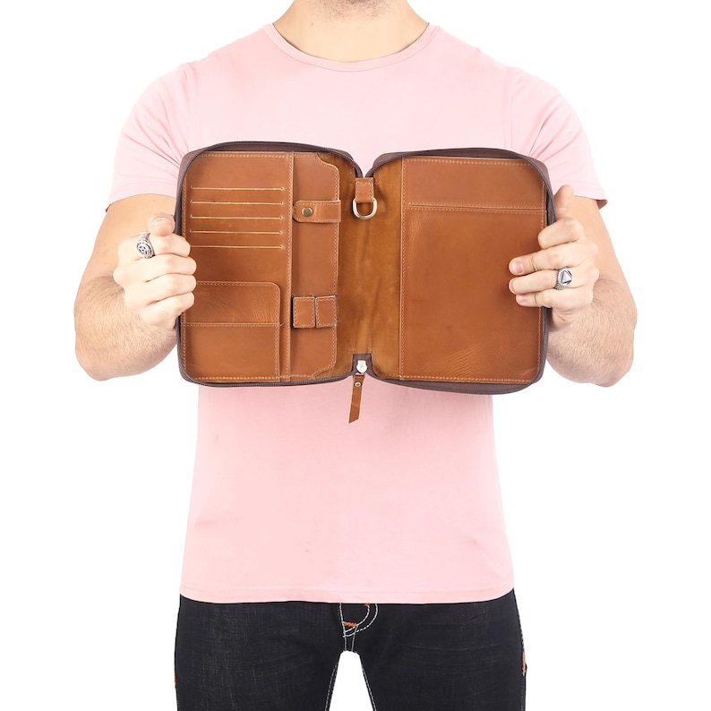 Personalized Leather Small Portfolio for Men, Engraved Leather Business ...