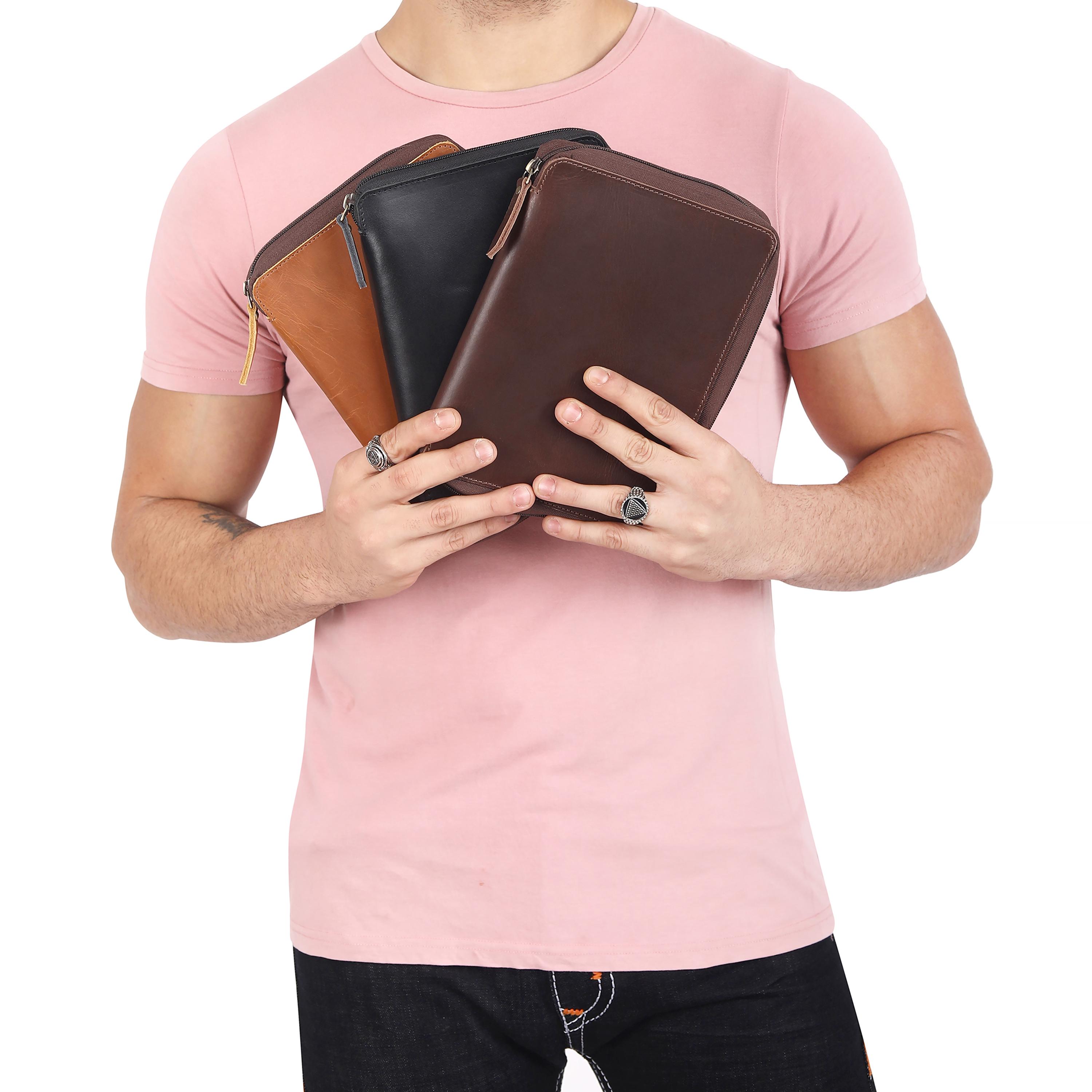 Personalized Leather Small Portfolio for Men, Engraved Leather Business ...