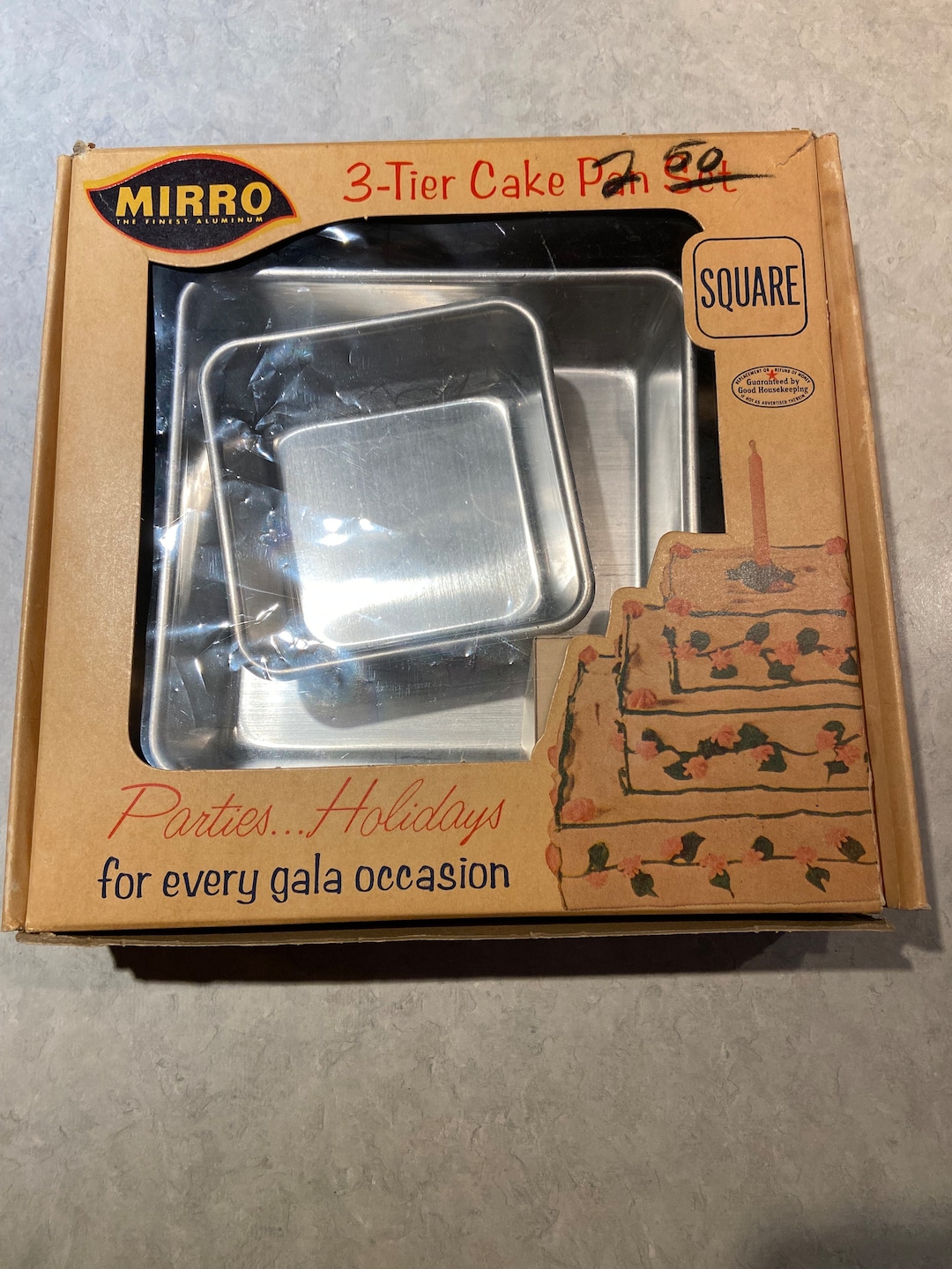Mirro 3-tier Square Cake Pan Set - Etsy