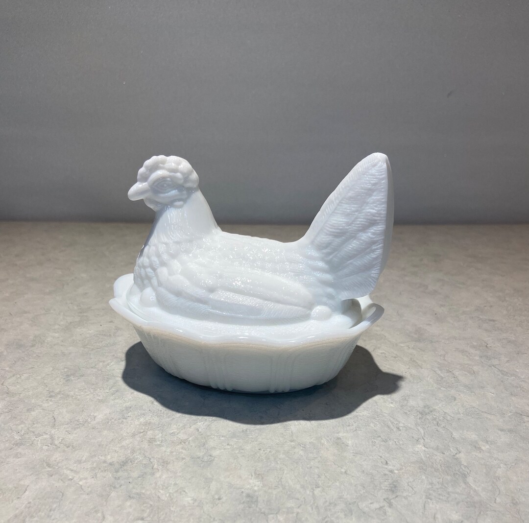 Fenton Milk-glass Chicken/hen Candy Dish - Etsy