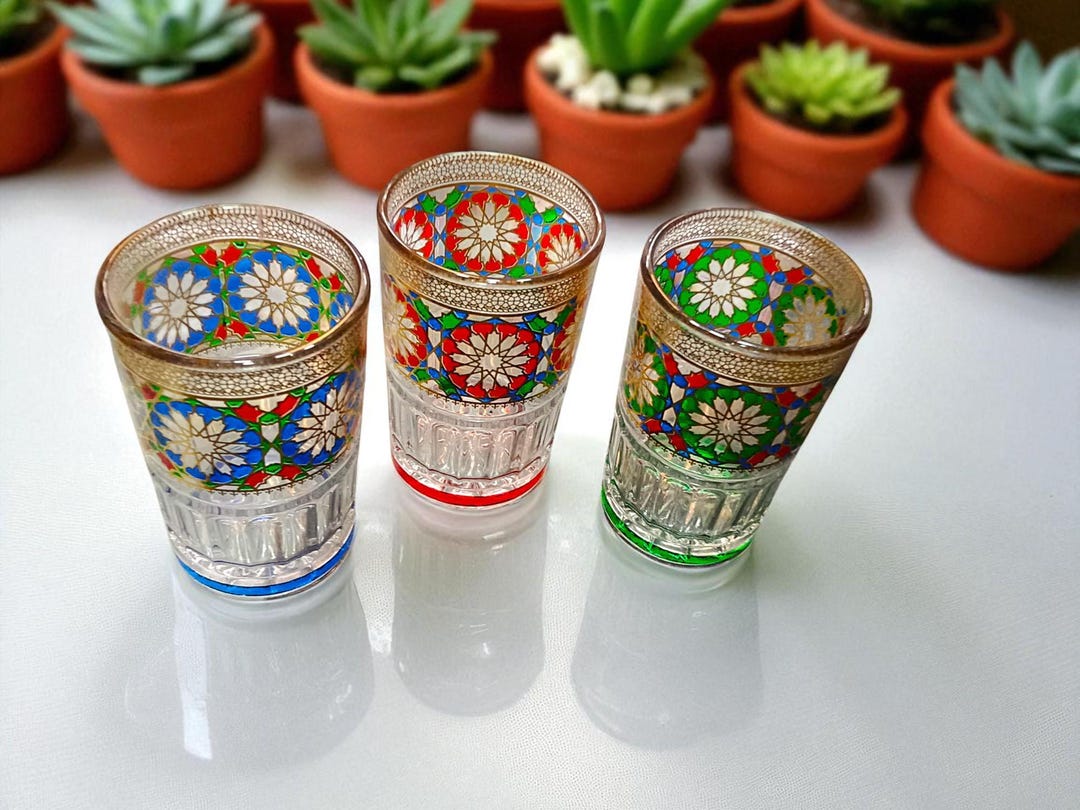 Moroccan Tea Set - Colorful Hand Painted Gift | 6 or 12 Traditional ...