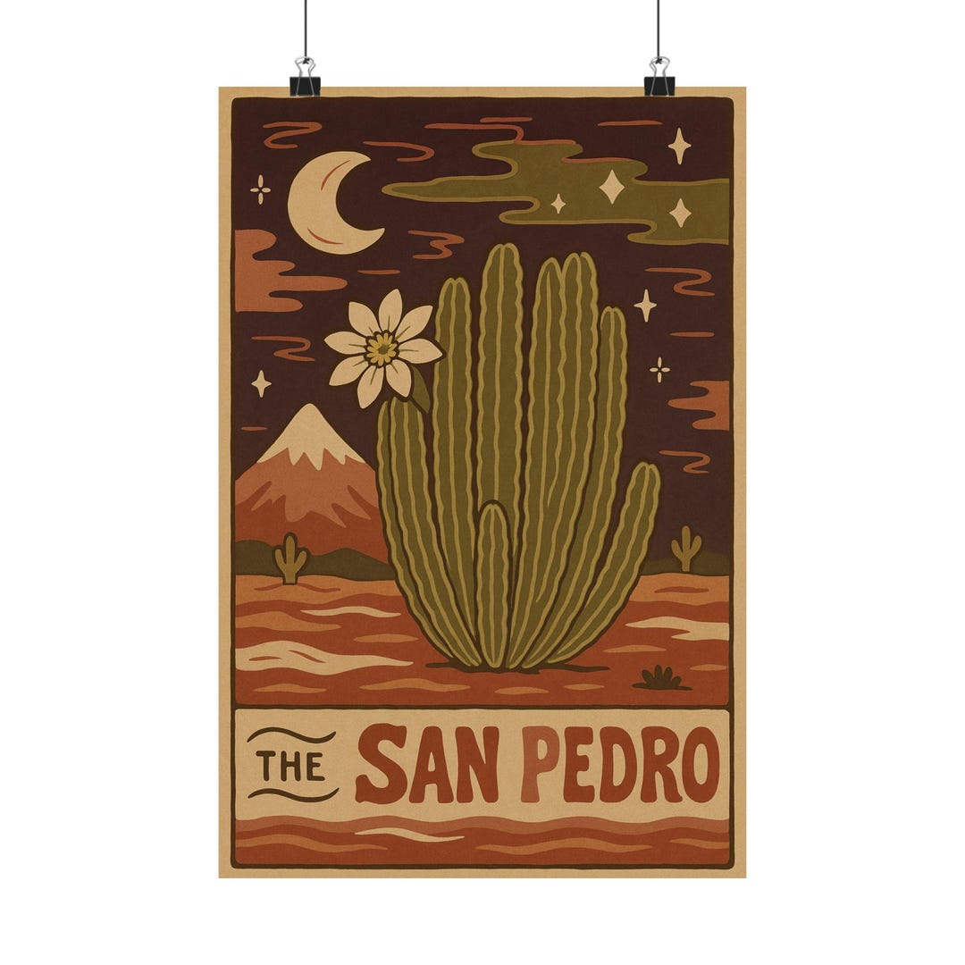 San Pedro, Huachuma, Desert Botanical Poster, Wall Art Print for Nature ...