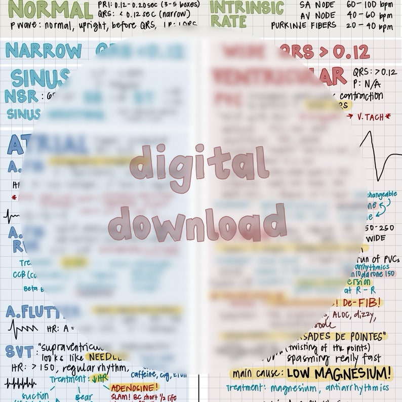 EKG Cheat Sheet Digital Download - Etsy Canada EKG Cheat Sheet Digital Download - Etsy Canada