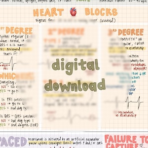 EKG Heart Block Cheat Sheet - Digital Download - Etsy