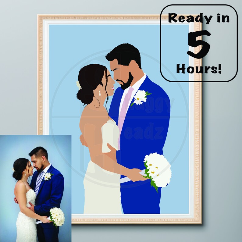 Faceless Art Custom Drawing Couples Gift Portrait From Photo Family ...