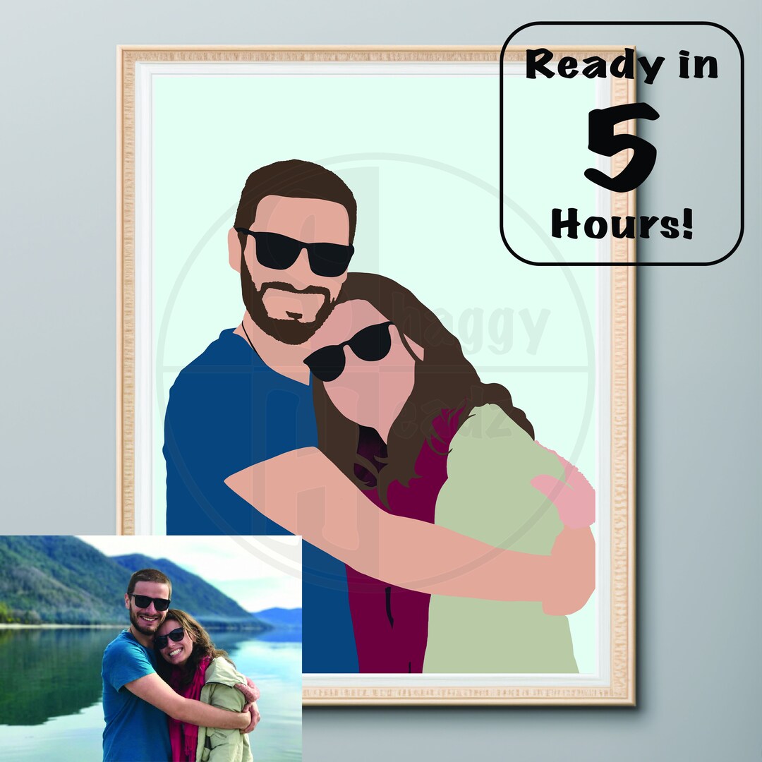 Faceless Art Custom Drawing Couples Gift Portrait From Photo Family ...