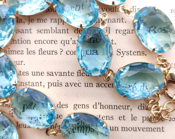 Anna Wintour Collet Necklace, Blue Statement Necklace, Collet ...