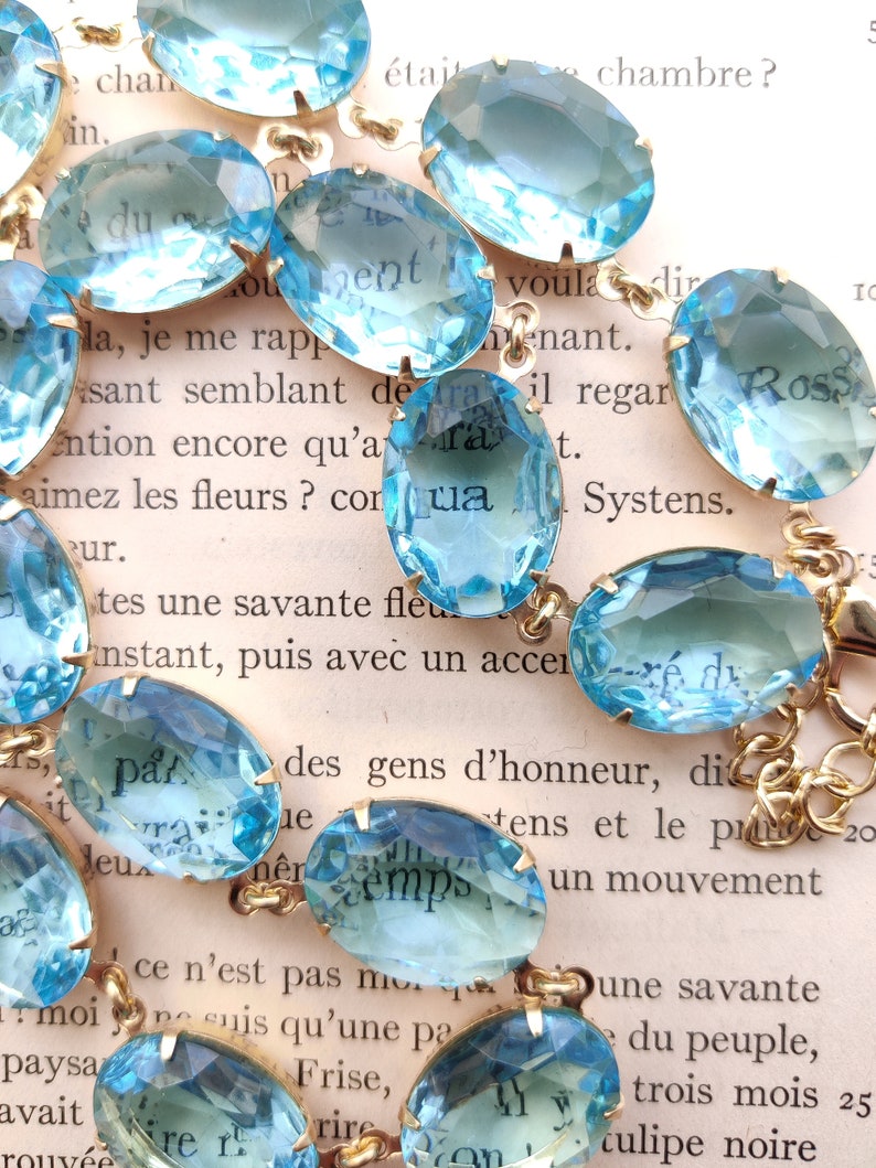 Anna Wintour Collet Necklace Blue Statement Necklace Collet | Etsy