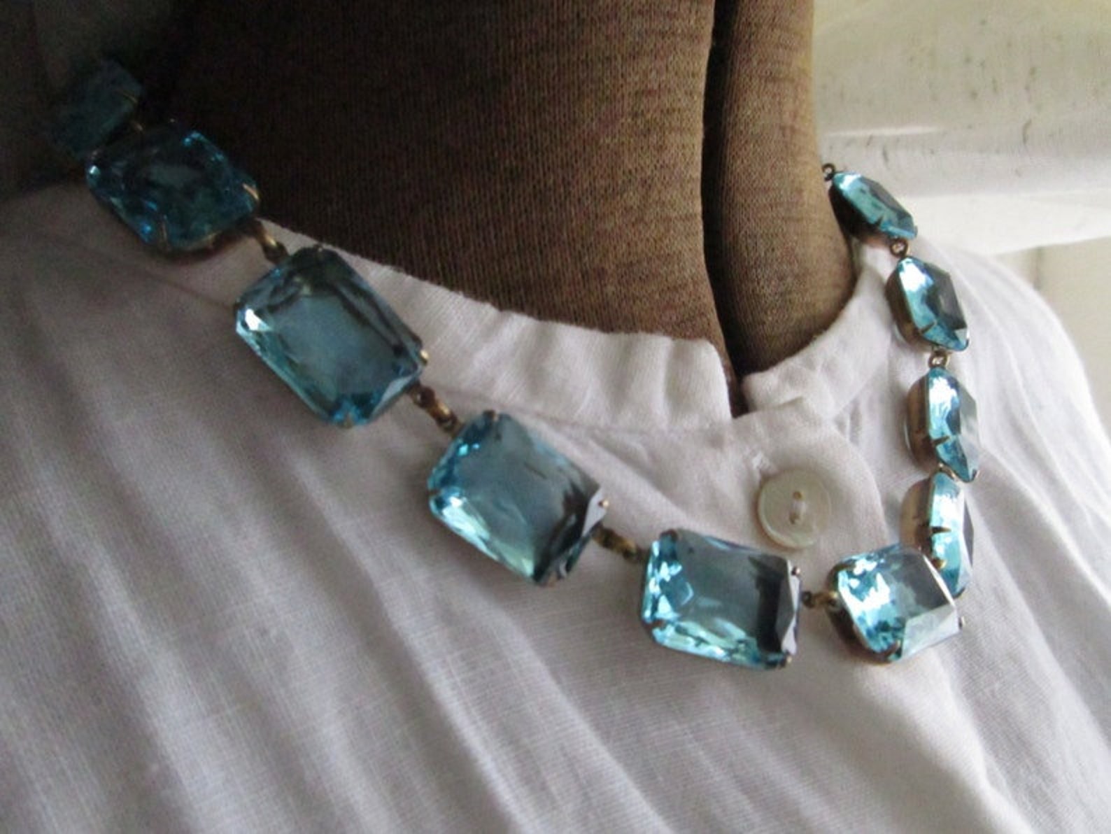 Anna Wintour Collet Necklace Blue Statement Necklace Rare - Etsy Canada