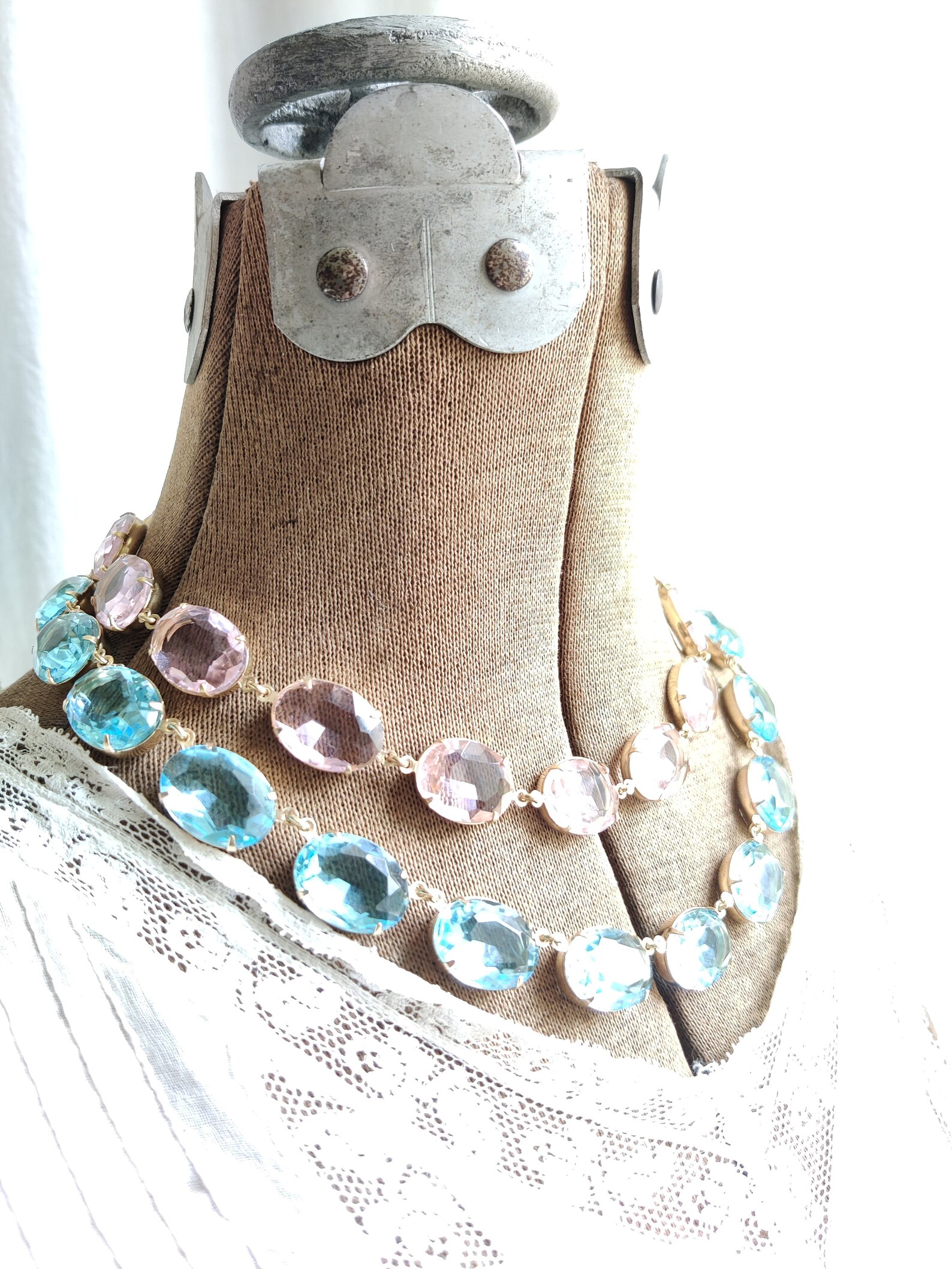 Anna Wintour Collet Necklace Blue Statement Necklace Collet | Etsy