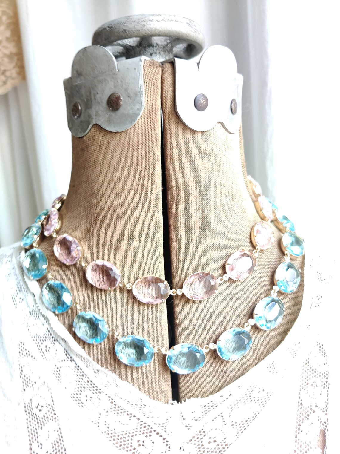 Anna Wintour Collet Necklace Blue Statement Necklace Collet - Etsy