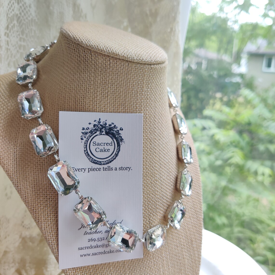 Anna Wintour Clear Crystal Collet Layering Necklace - Etsy