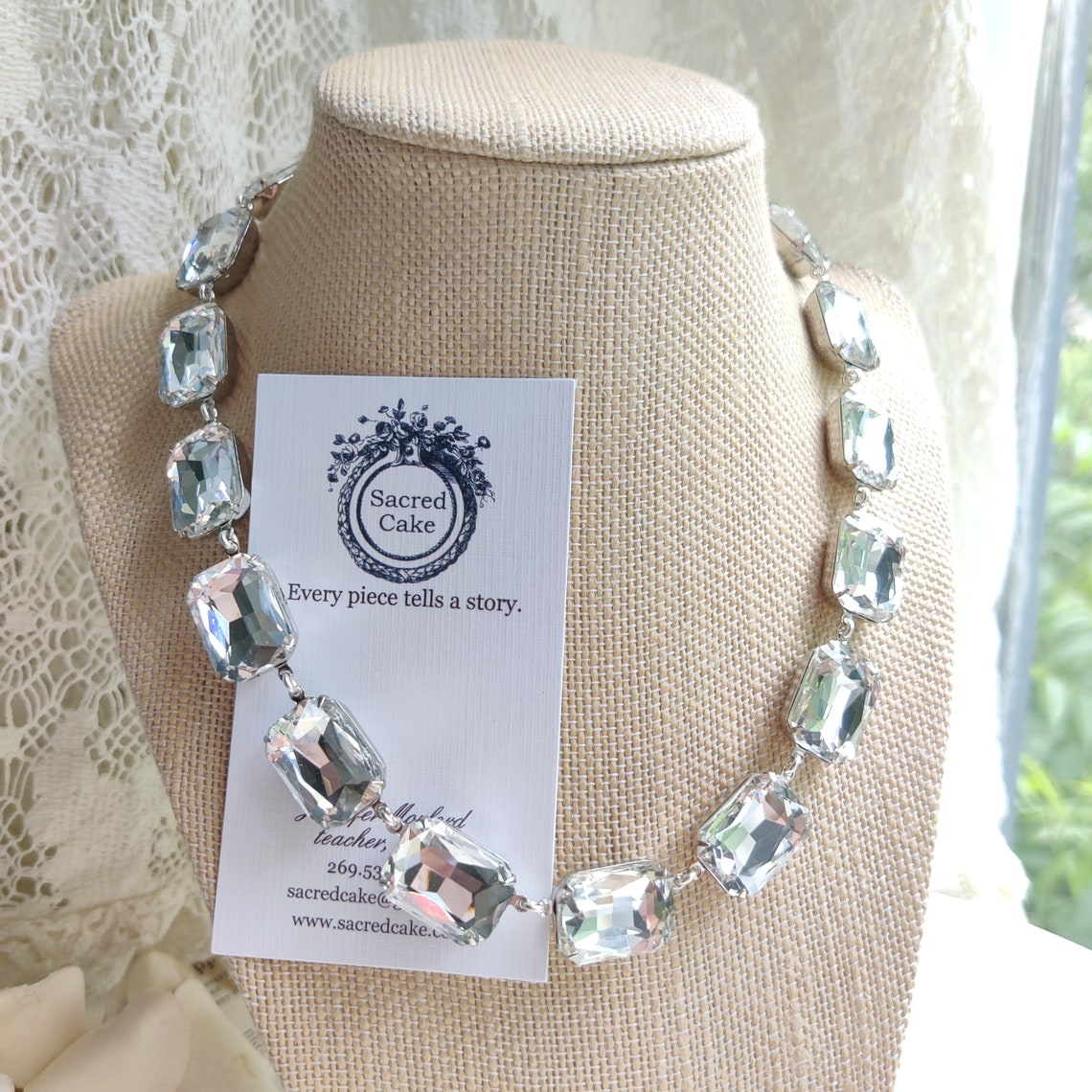 Anna Wintour Clear Crystal Collet Layering Necklace - Etsy