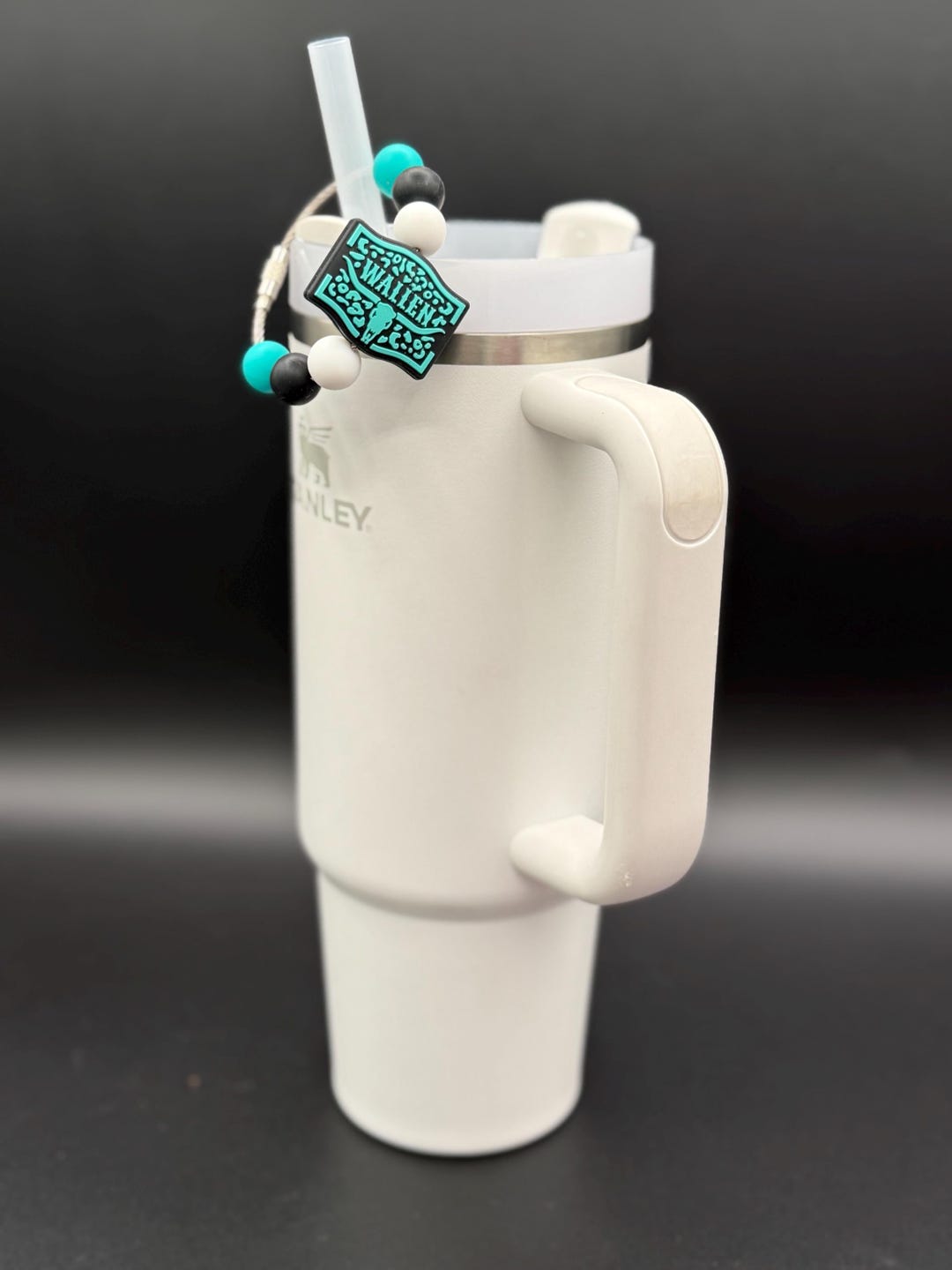 Wallen Tumbler Charm Stanley Cup Handle Accessory Teal Black Bead ...