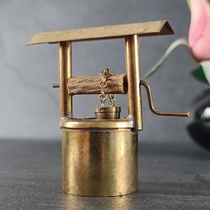 Vintage Miniature Water Well Brass Wishing Well for Dollhouse Garden ...