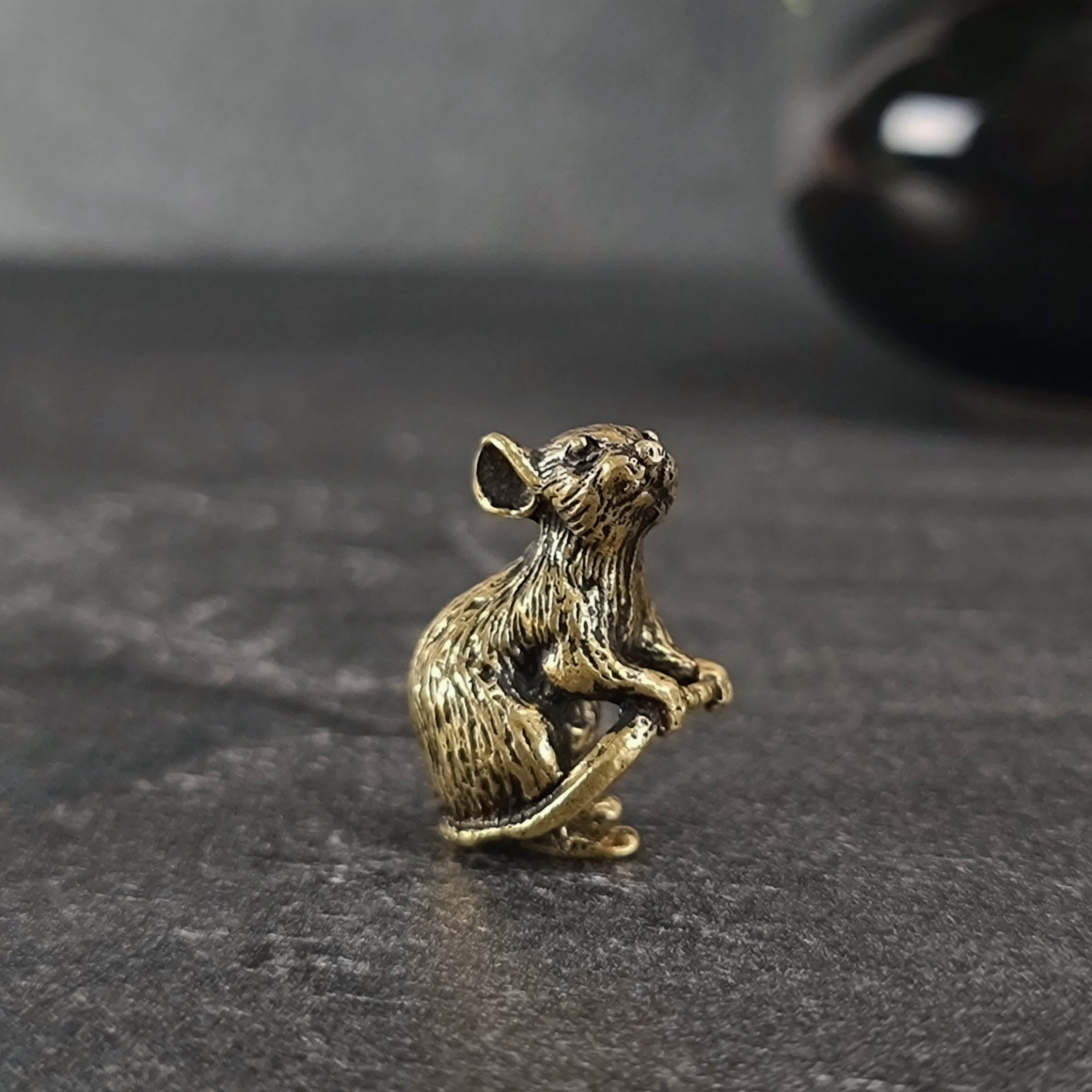 Small Brass Mouse Figurine Handmade Miniature Animals Vintage Style ...