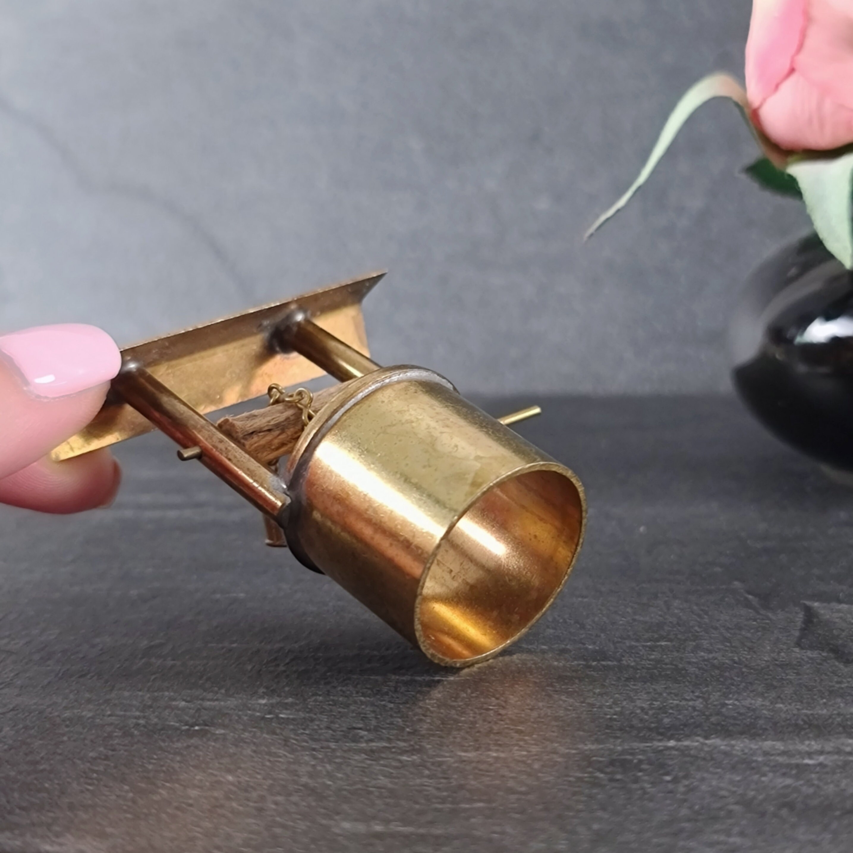 Vintage Miniature Water Well Brass Wishing Well for Dollhouse Garden ...