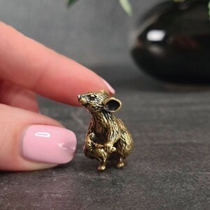 Small Brass Mouse Figurine Handmade Miniature Animals Vintage Style ...